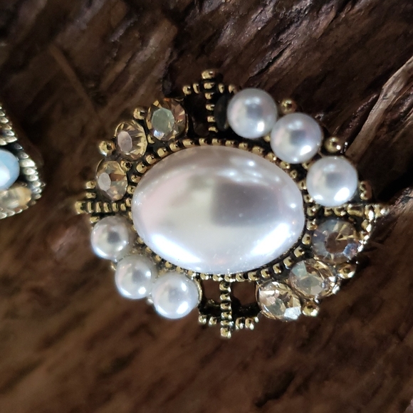 Jewelry | 3 Rhinestone Pins Bow Pin Bow Brooch Pearl Brooch Pearl Pin ...